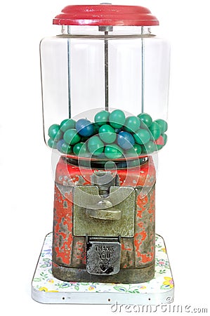 Antique Gumball Machine On White Background Royalty-Free Stock Photo ...