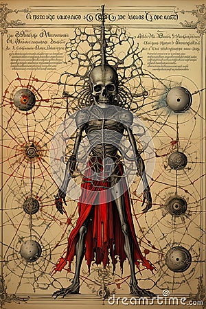 Antique Handwritten Codex Illustration. Royalty-Free Cartoon ...