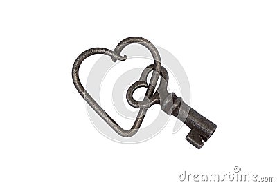 Antique Key And Heart Locked Together Isolated Royalty Free Stock Photo ...