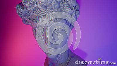 Antique Statue Head of David Close Up with the Effect of an Old ...