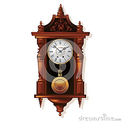 Antique Wall Clock Cartoon Vector | CartoonDealer.com #48162425