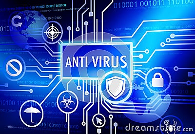 Antivirus Themed Concepts And Blue Background Stock Photo - Image: 44863393