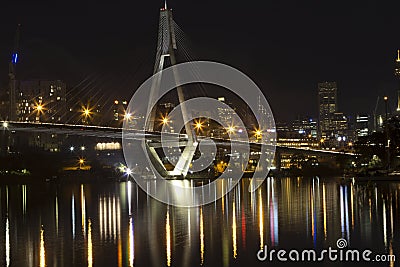 Anzac Bridge At Night Time, Sydney Australia Royalty Free Stock Image ...