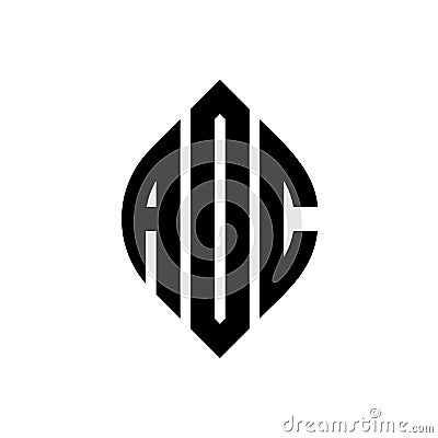 AOC Circle Letter Logo Design With Circle And Ellipse Shape. AOC ...