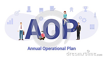 Aop Annual Operational Plan Concept With Big Word Or Text And Team ...