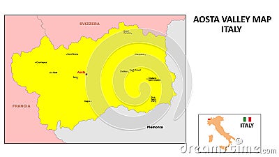 Aosta Valley Map. State And District Map Of Aosta Valley. Political Map Of Aosta Valley With The ...