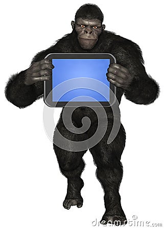 Ape Gorilla Computer Tablet Isolated Stock Illustration - Image: 45443073