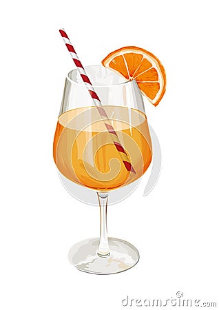 Summer Aperol Spritz Cocktail Illustration On A White Background ...