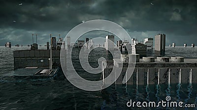 Apocalyptic Water View. Urban Flood. Storm Stock Footage - Video of ...