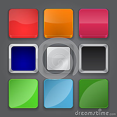 App Icons Background Set. Glossy Web Button Icons. Royalty Free Stock ...