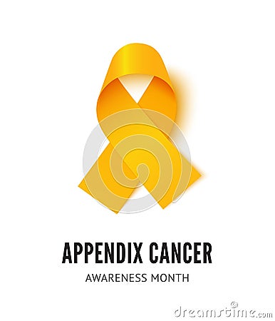 Appendix Cancer Awareness Ribbon Vector Illustration Isolated On White ...
