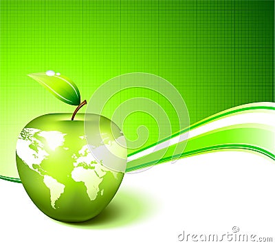 Apple Globe With World Map Vector Illustration | CartoonDealer.com ...