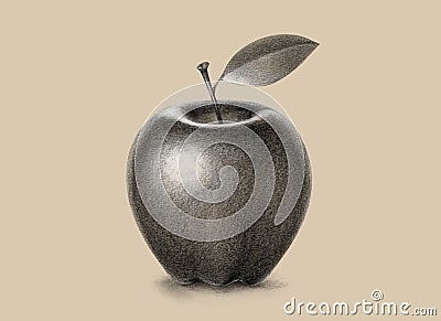 Apple Pencil Drawing Black And White Royalty-Free Illustration ...