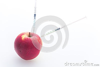 Apple With Punched Needles And Syringes As A Concept For Modifying Food ...