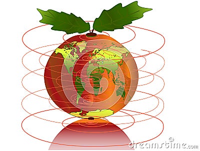 Apple World Map Vector Illustration | CartoonDealer.com #5894386