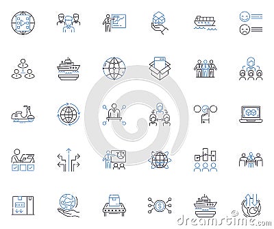 Apportionment Line Icons Collection. Allocation, Distribution ...