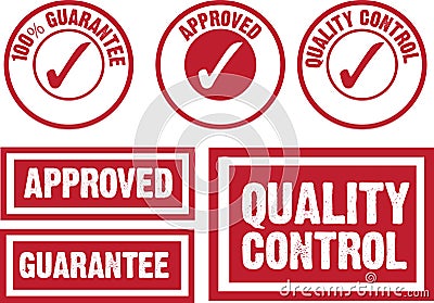 Approved, Guarantee And Quality Control Symbol Cartoon Vector ...