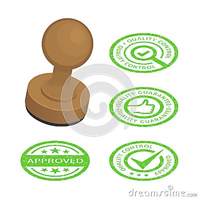 Approved And Quality Control Stamps Vector Illustration | CartoonDealer ...