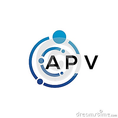 APV Letter Logo Design On Black Background. APV Creative Initials ...