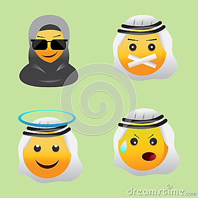 Arab Emojis Vector Icon Symbol Illustration | CartoonDealer.com #238038274