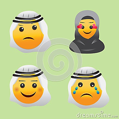Arab Emojis Vector Icon Symbol Illustration | CartoonDealer.com #238038455