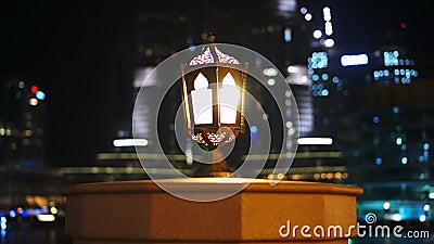 Arab Lamp Next To the Burj Khalifa. Stock Video - Video of decorative ...