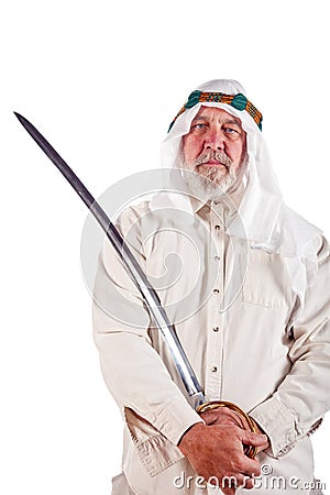 Arab Man Posing With A Sword Stock Photo | CartoonDealer.com #15221808