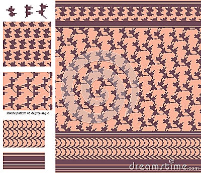 Arabic Shemagh Scraf Seamless Pattern Demo Cartoon Vector ...