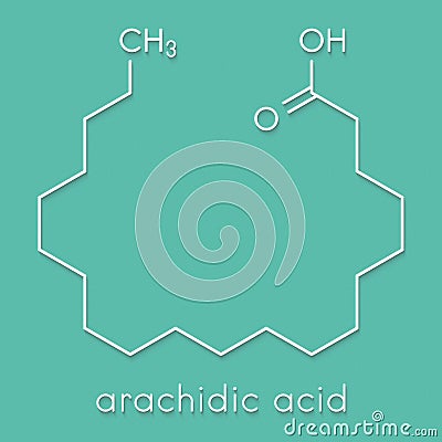 Arachidic Eicosanoic Acid Molecule. Saturated Fatty Acid. Skeletal ...