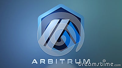 Arbitrum Logo In Front View With Dark Background Editorial Image ...