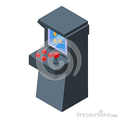 Arcade Game Machine Displaying Gaming Interface Cartoon Vector ...