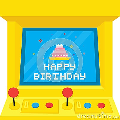 Arcade Machine Cake Birthday Stock Vector - Image: 47058915