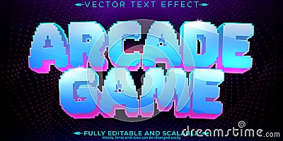 Arcade Text Effect, Editable Pixel And Retro Text Style Vector ...