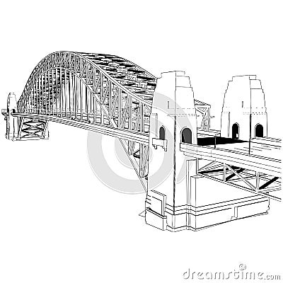 Arch Bridge Construction Structure Vector. Illustration Isolated On ...