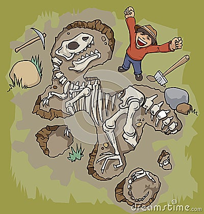 Archeoloog vector illustratie. Illustratie bestaande uit grafisch ...