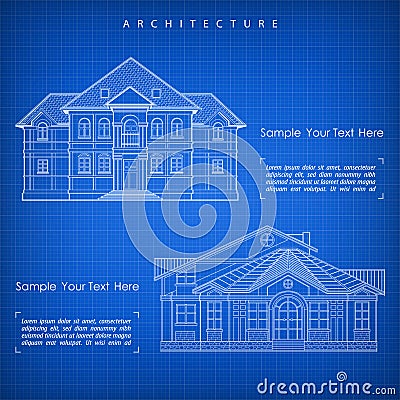 Architectural Plan Of Building With Specification Cartoon Vector ...