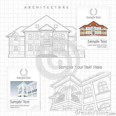 Architectural Plan Of Building With Specification Cartoon Vector ...