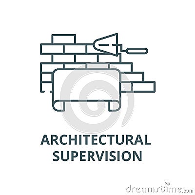 Architectural Supervision Line Icon, Vector. Architectural Supervision ...