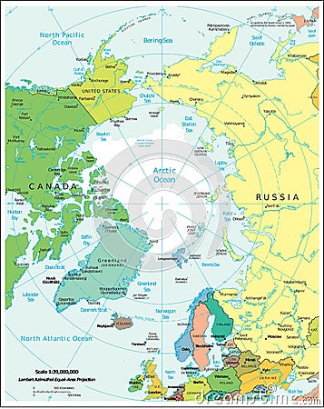 Arctic Region Political Divisions Map Stock Image | CartoonDealer.com ...
