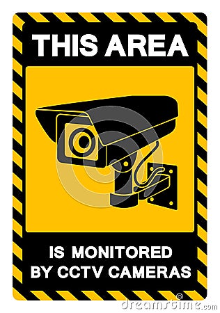 This Area Is Monitored By CCTV Cameras Symbol Sign, Vector Illustration ...