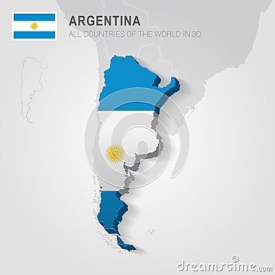 Argentina Drawn On Gray Map. Cartoon Vector | CartoonDealer.com #84907509