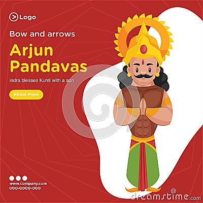 Banner Design Of Arjun Pandavas Cartoon Vector | CartoonDealer.com ...