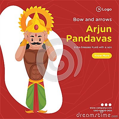 Banner Design Of Bow And Arrows Arjun Pandavas Cartoon Vector ...