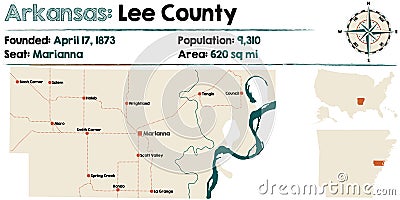 Arkansas, Lee County Map Vector Illustration | CartoonDealer.com #96267478