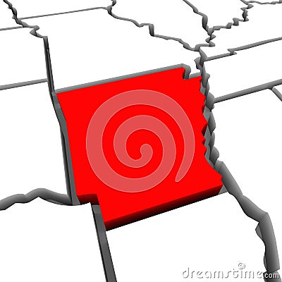 Arkansas Red Abstract 3D State Map United States America Royalty-Free ...