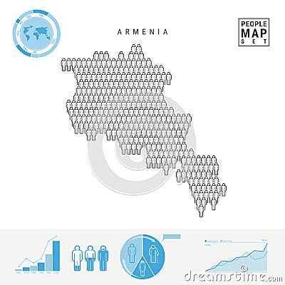 Armenia People Icon Map. Stylized Vector Silhouette Of Armenia ...