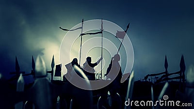 Army of Christian Warriors Preparing for Battle Stock Footage - Video ...