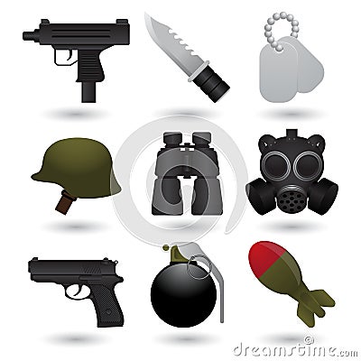 Army Icons Stock Image - Image: 10062941
