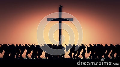 Army of Knight Marching into a Holy War Stock Video - Video of ...