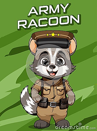 Vector Illustration, Army Racoon, Animal Clipart | CartoonDealer.com ...